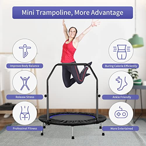 ZENOVA 40" Mini Trampoline, Rebounder Trampoline for Adults Fitness ...