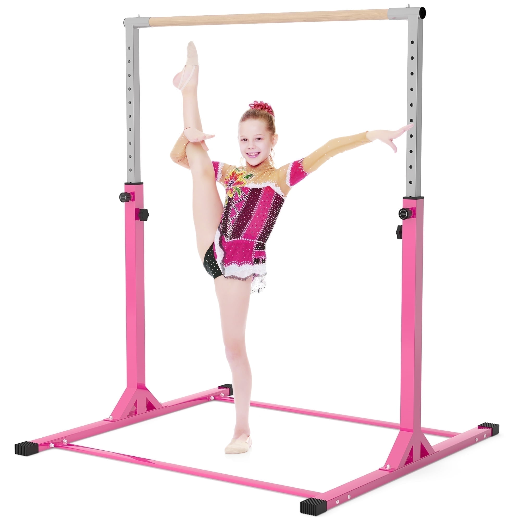 ZENOVA Gymnastics Bar Tumbling Bar for Kids Ages 3-15 Height Adjustable ...