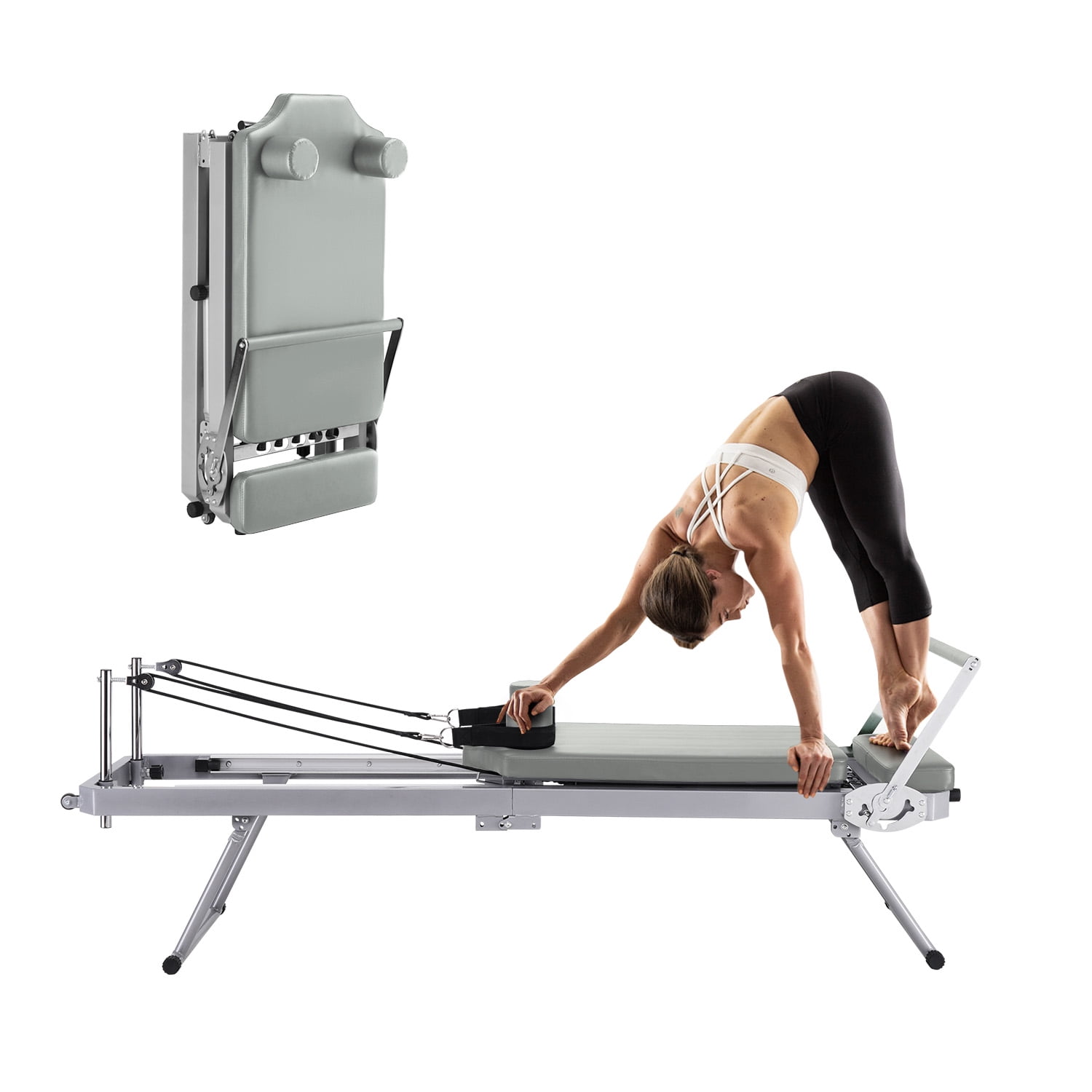 ZENOVA Pilates Reformer, Foldable Pilates Reformer Machine 300 lbs ...