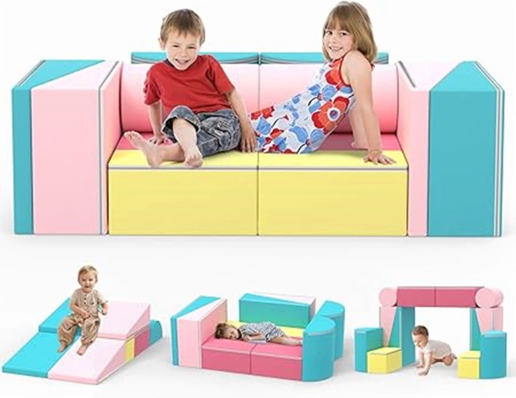 ZENPETIO Modular Kids Play Couch Sofa, 12PCS Foam-Blocking Toddler ...