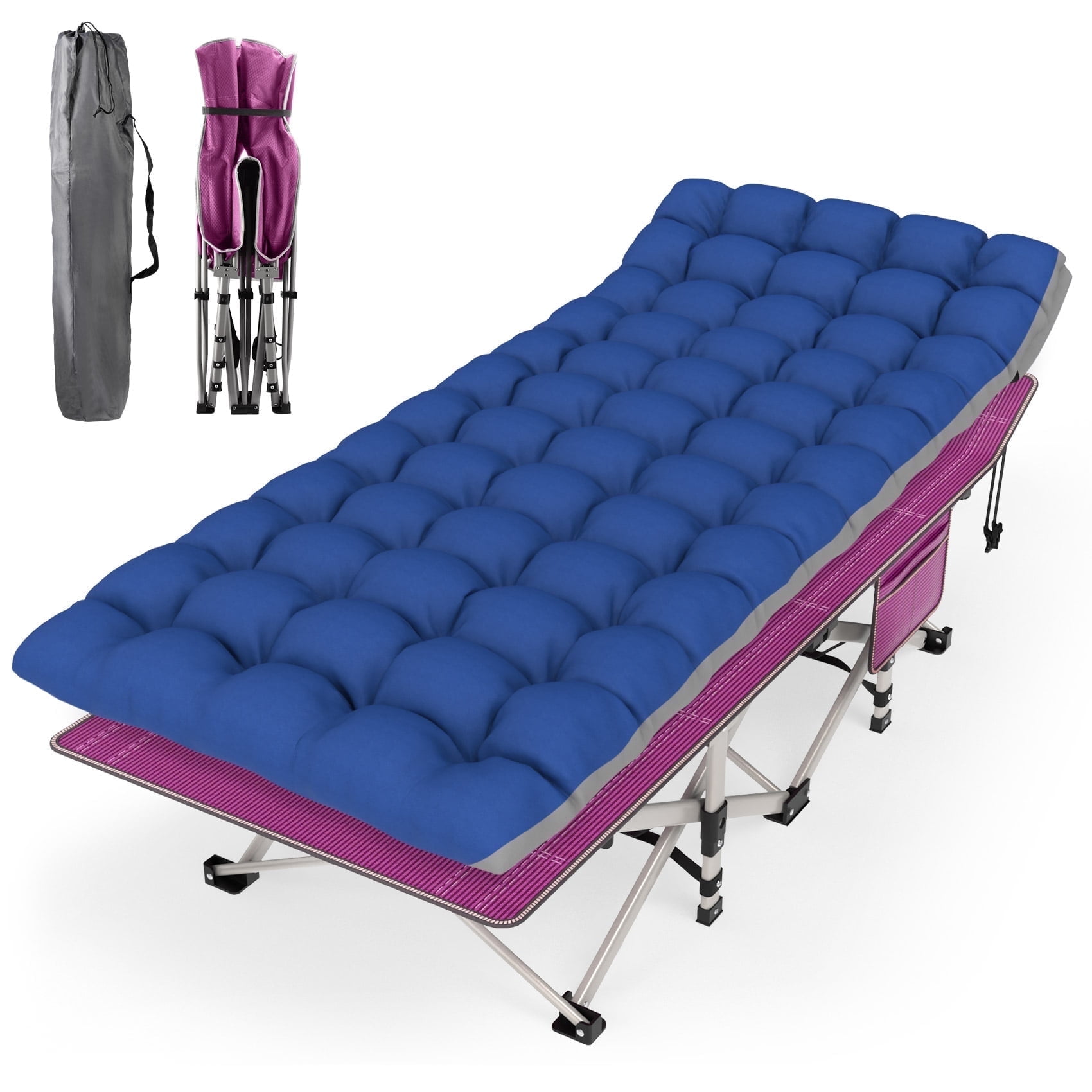 ZENPETIO 28" XL Folding Camping Cot for Adults Sleeping Bed with ...