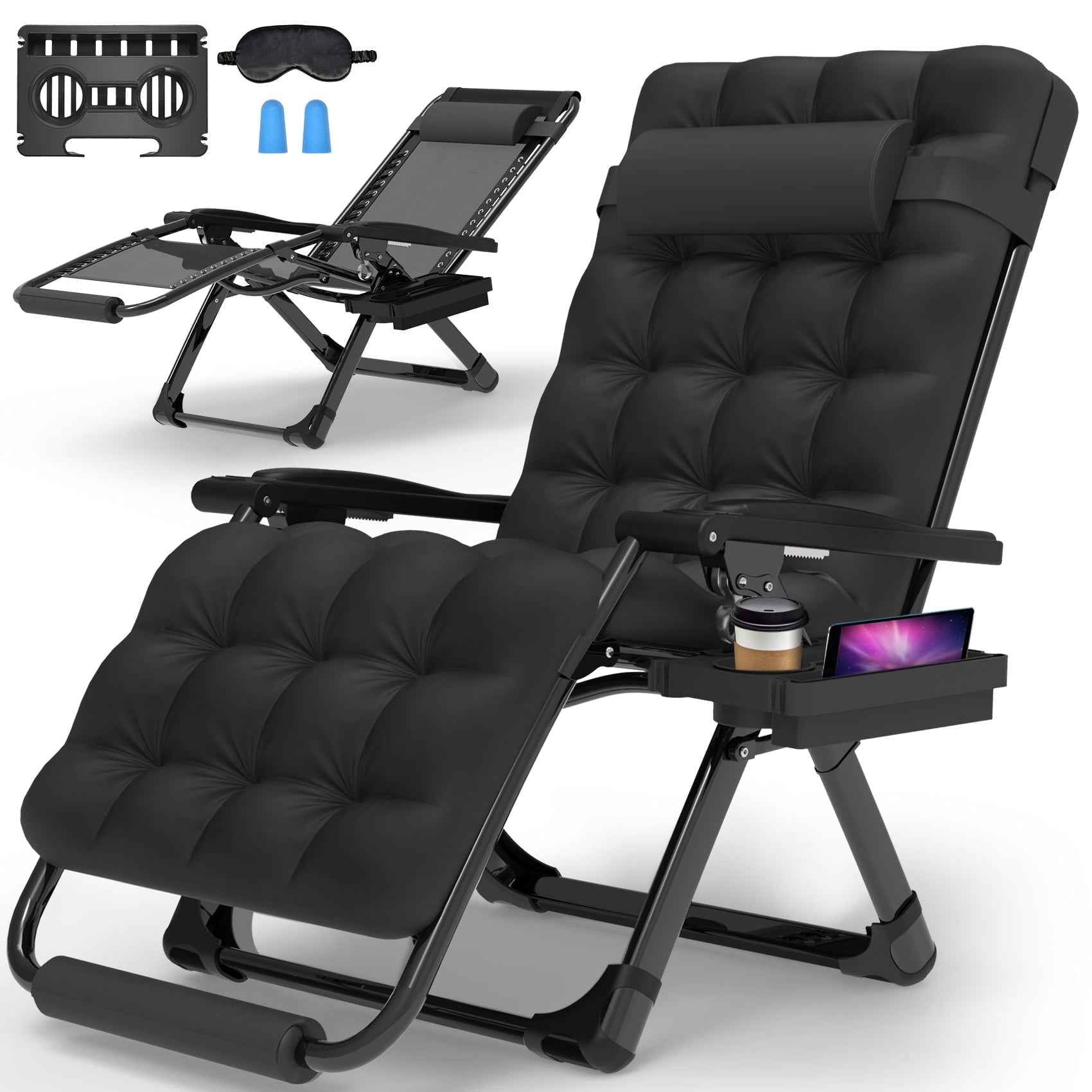 ZENPETIO 29in XL Oversized Zero Gravity Chair W/ Removable Cushion ...