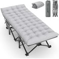 ZENPETIO Oversized XXL 32" Folding Camping Cot for Adults Outdoor ...