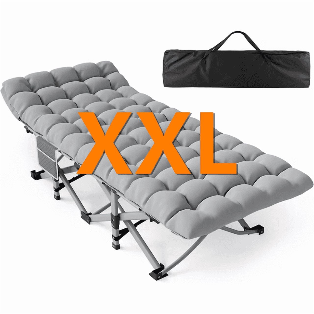 ZENPETIO XXL Oversized Folding Camping Cot for Adults Outside Sleeping ...