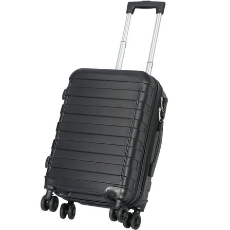 22" Black Hardside Carry On Spinner Suitcase Luggage Expandable with ...