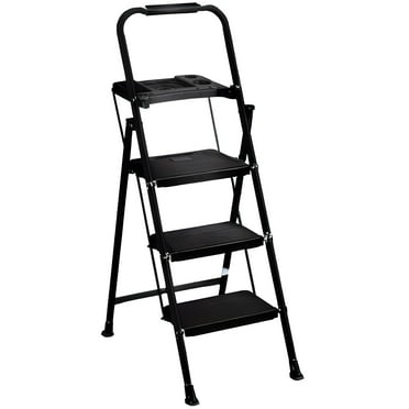 Costway Heavy Duty 2 Step Ladder with Indoor Handrails, Anti-Slip Pedal ...