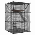 ZENSTYLE 3 Tier Indoor Cat Cage DIY Pet Playpen Metal Wire Kennels with ...