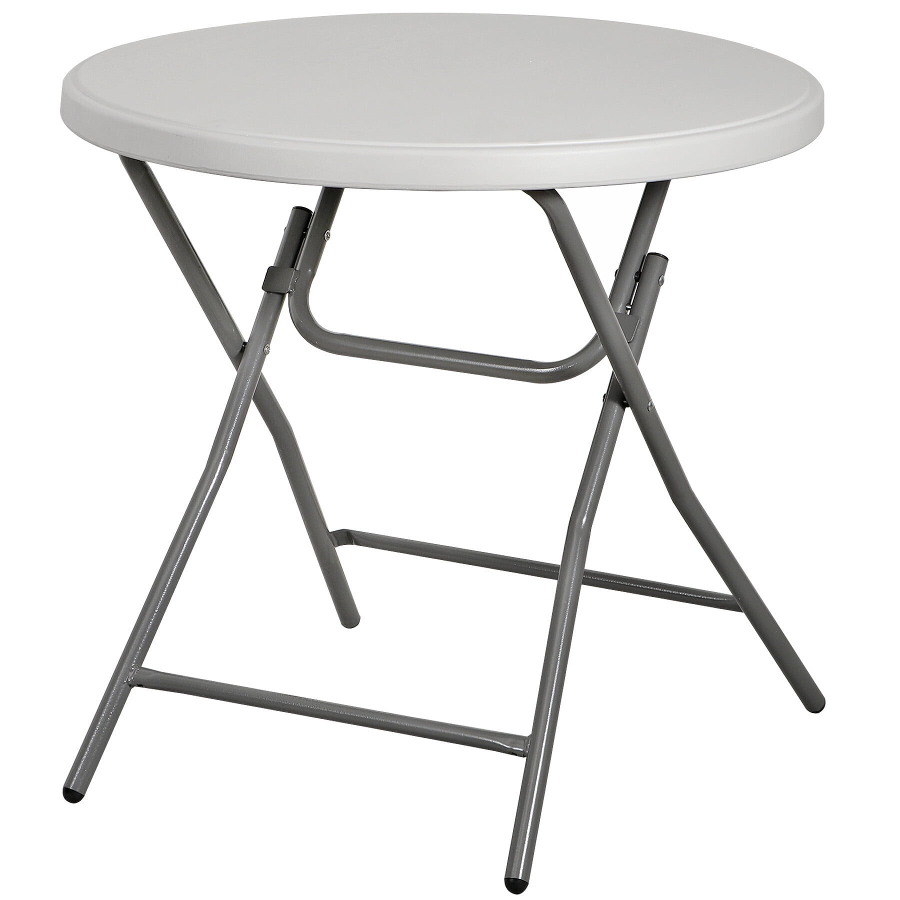 ZENSTYLE 32" Round Foldable Table Portable Plastic Dining Table, White ...