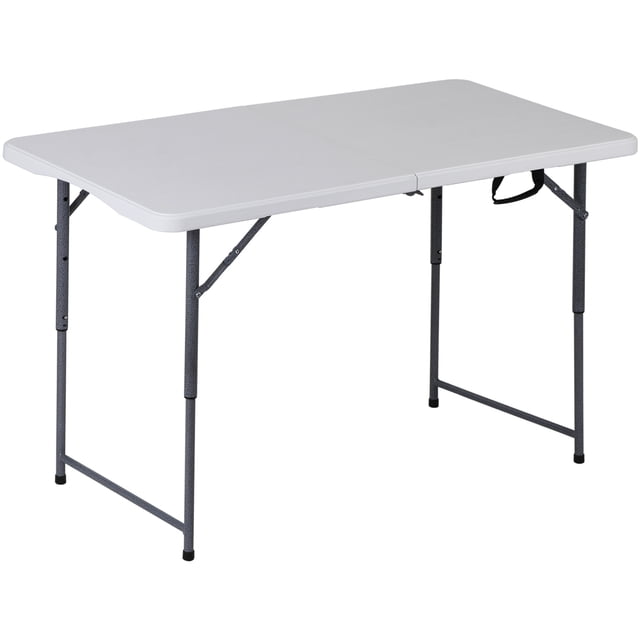 ZENSTYLE 4FT Adjustable Height Folding Table Indoor Outdoor Camping ...