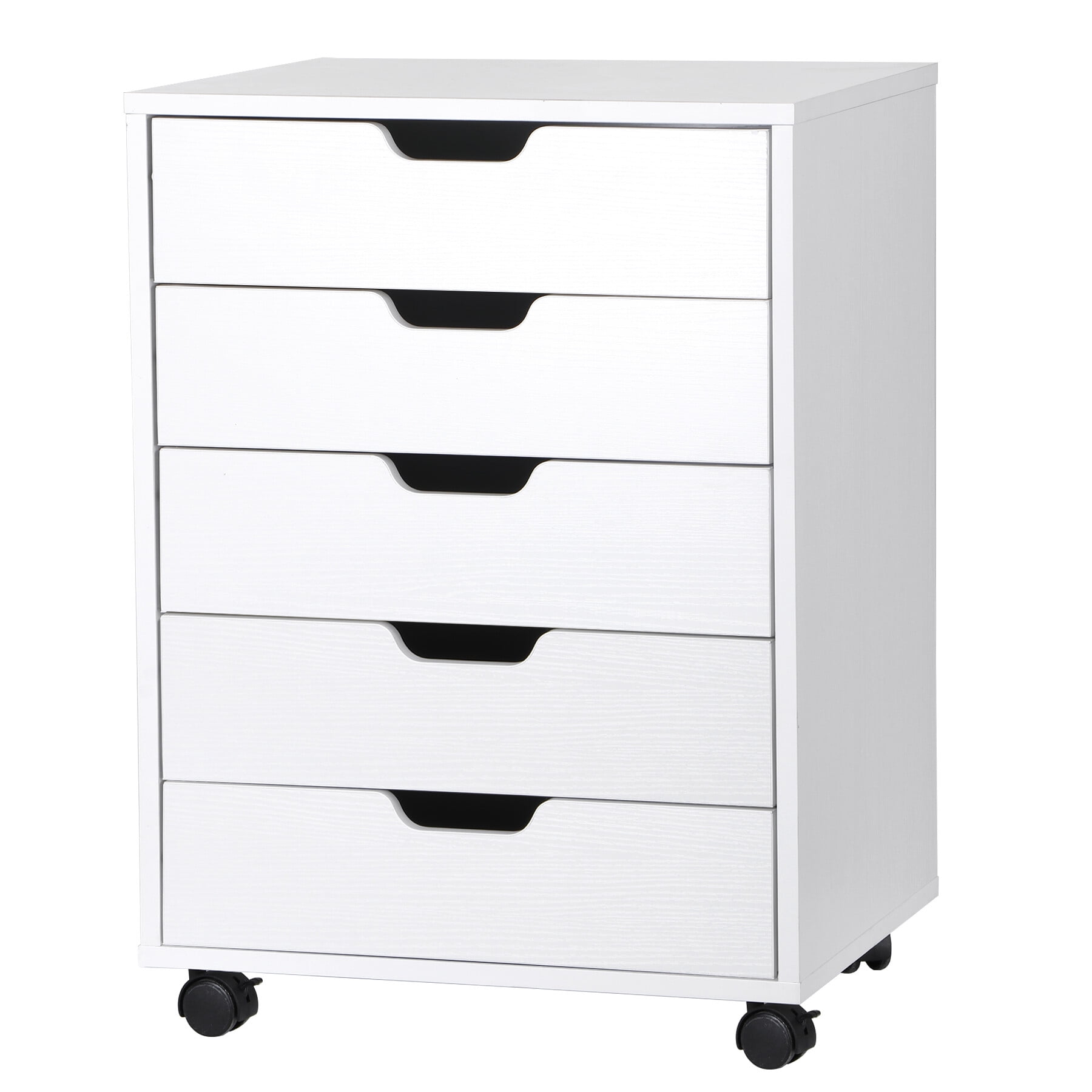 ZENSTYLE 5 Drawers Save Space Storage Cabinet, MDF Metal White, 15.75 ...