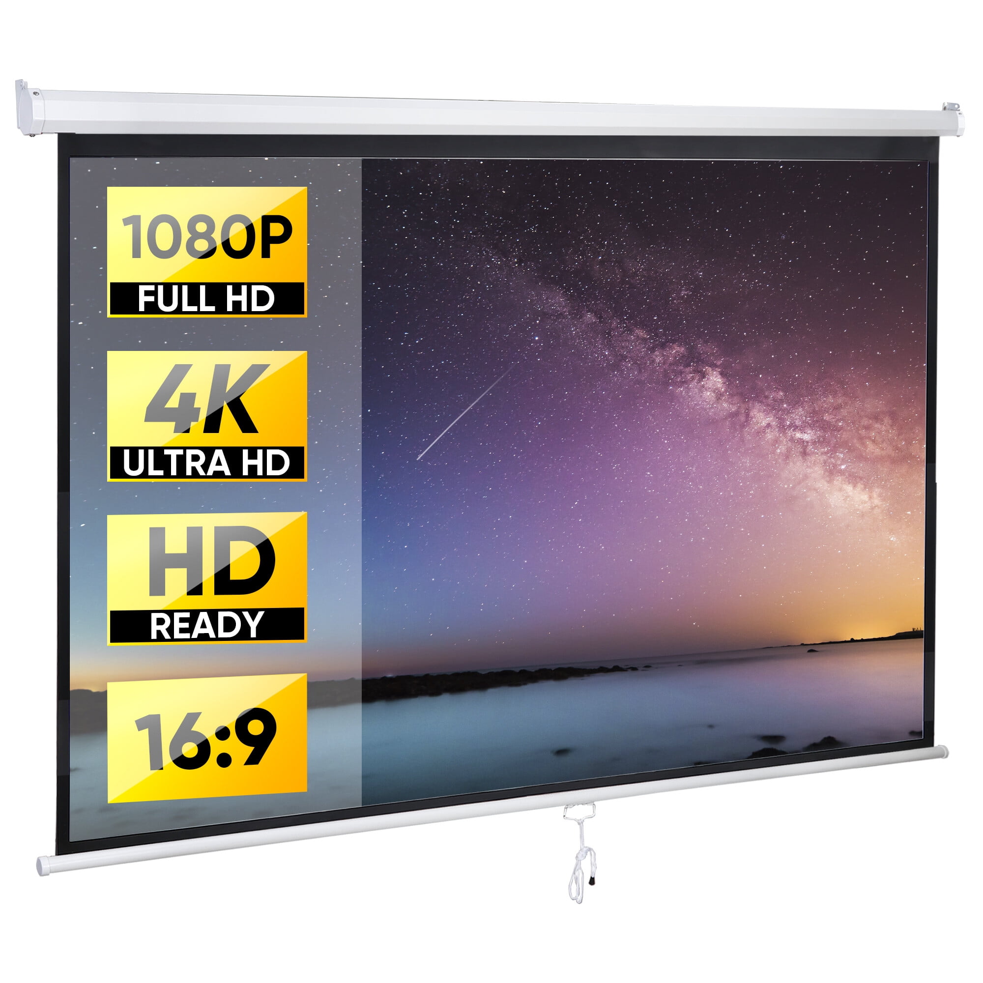 "ZENSTYLE 80"" Diagonal 16:9 Manual Projection Screen for Indoor ...