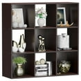 ZENSTYLE Wooden 9-Cube Bookcase Organizer, Wood Cubby Storage Shelves ...