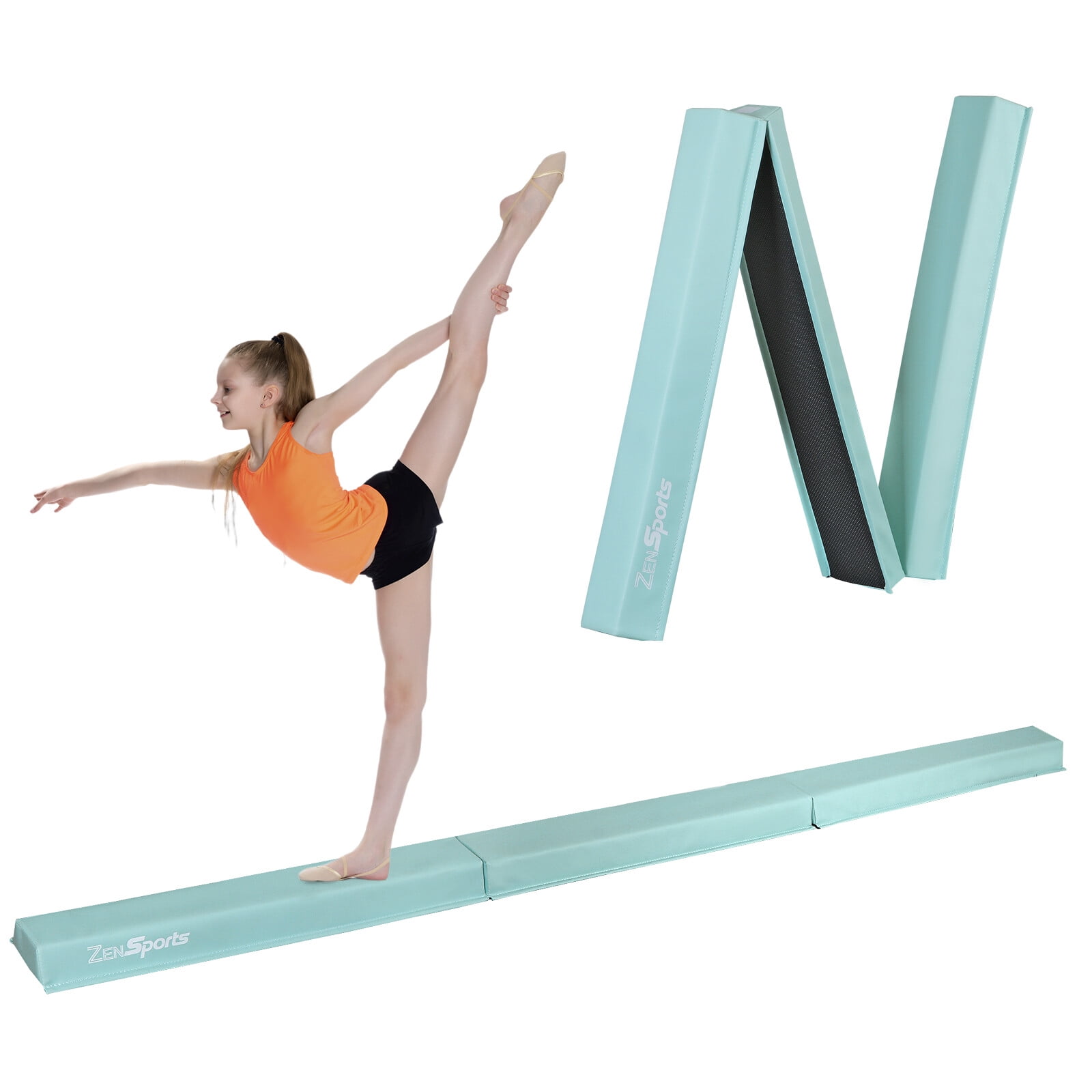 ZENSTYLE 9FT Balance Beam Extra Firm Vinyl Folding Gymnastics Beam ...