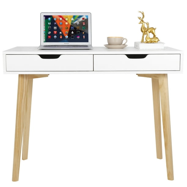ZENSTYLE Computer Desk Wood Dressing Table Home Office Writing ...