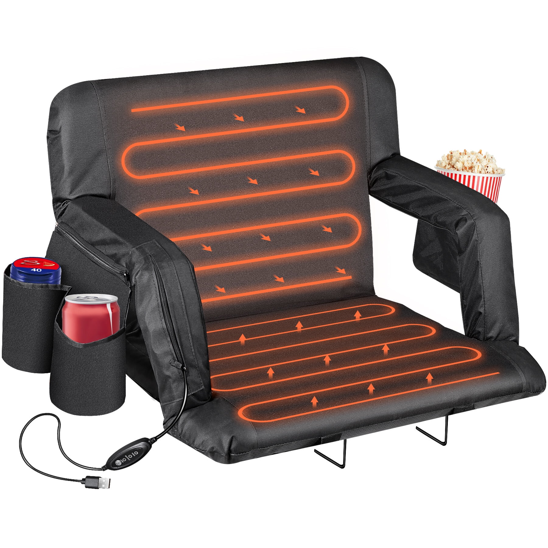 ZENSTYLE Heated Stadium Seat Portable Bleacher Seat with Back Support ...