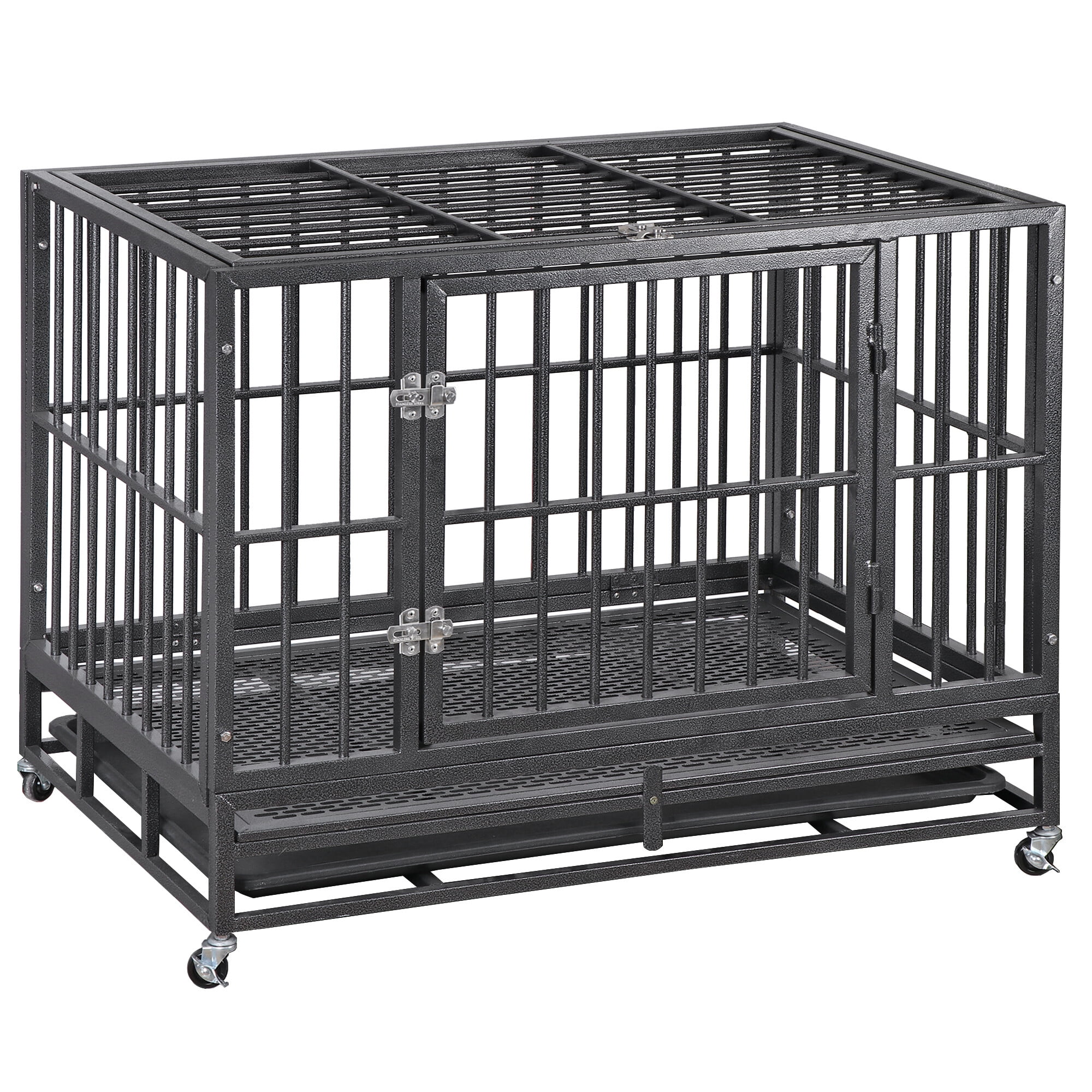 ZENSTYLE Heavy Duty Pet Dog Cage Strong Metal Crate Kennel Playpen with ...