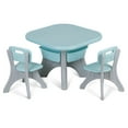 ZENSTYLE Kids Activity Table & 2 Chair Set with storage Bins Non-Slip ...