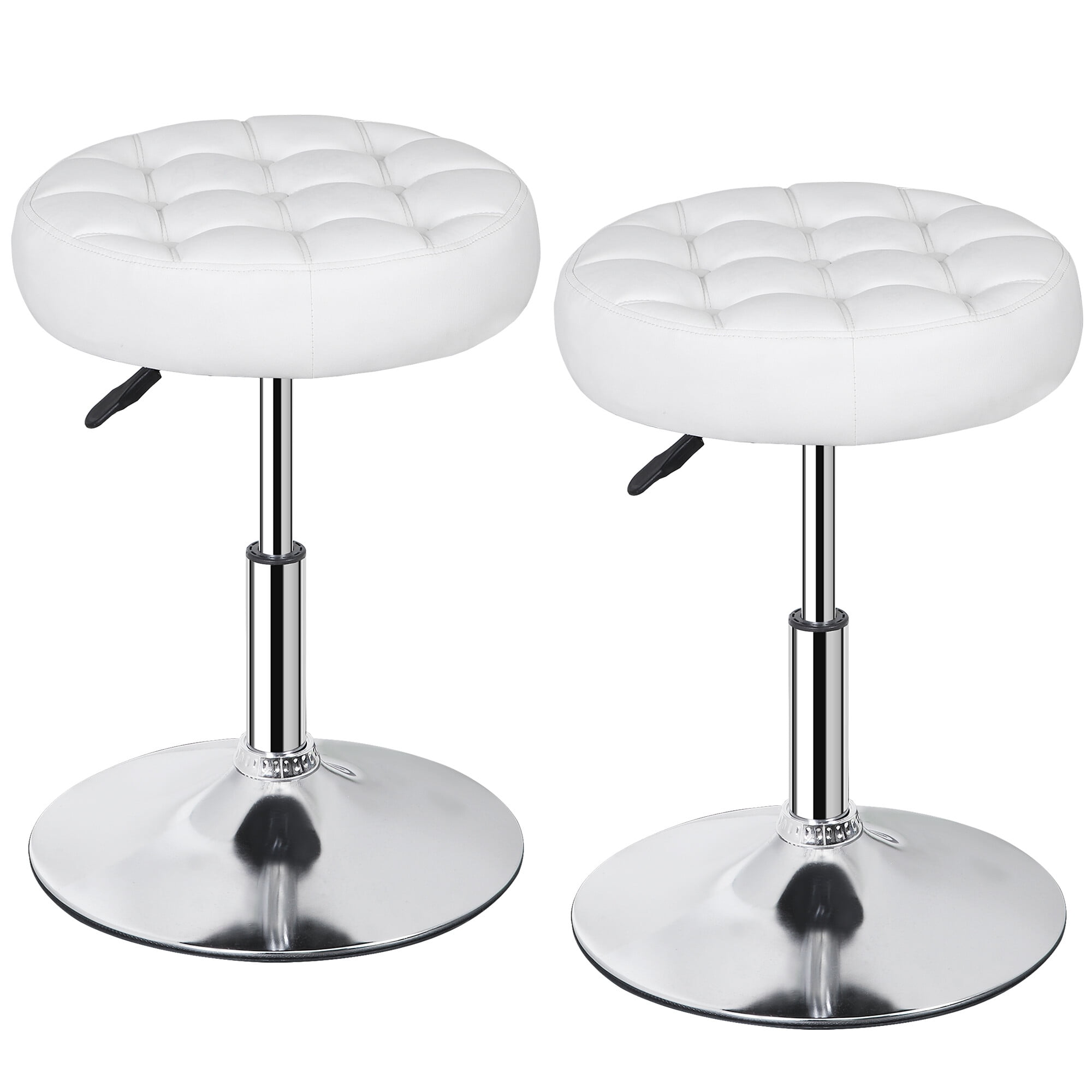 ZENSTYLE Set of 2 Adjustable Swivel Stool Metal Frame Salon Stool Round ...