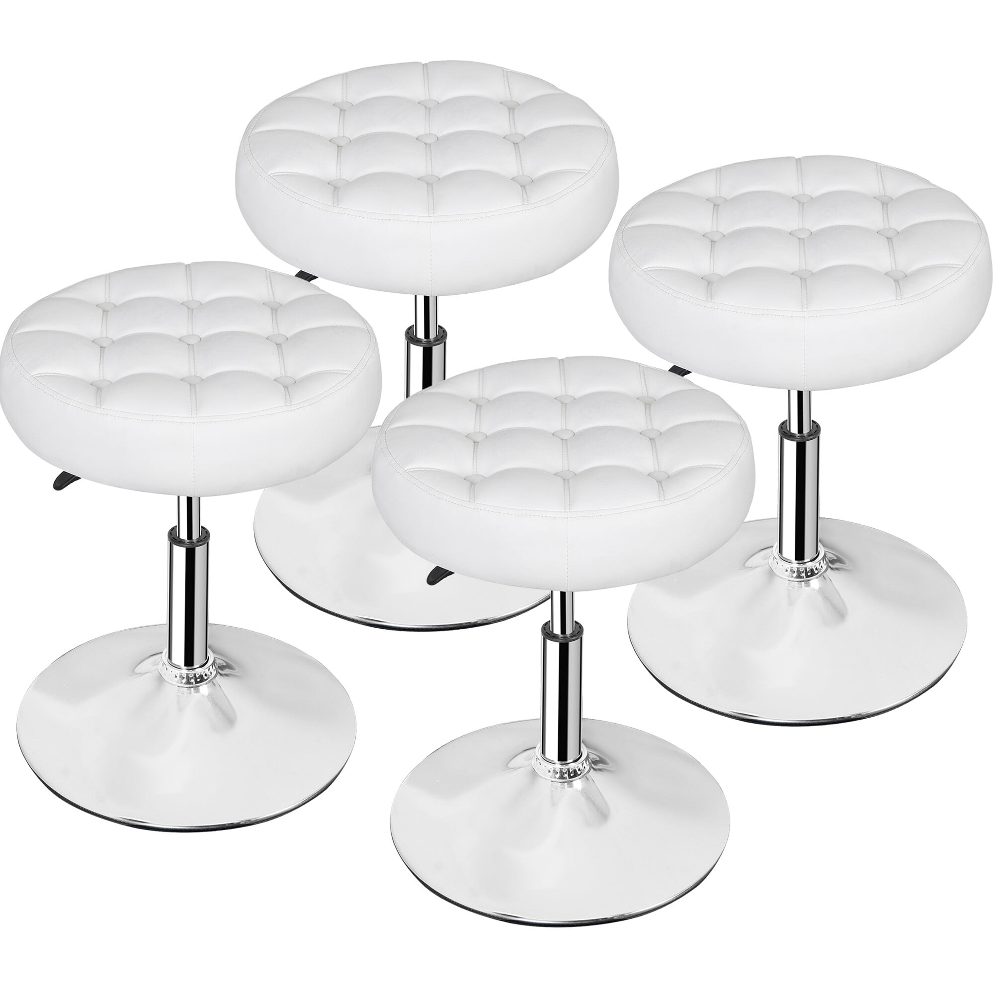 ZENSTYLE Set of 4 Adjustable Swivel Stool Metal Frame Salon Stool Round ...