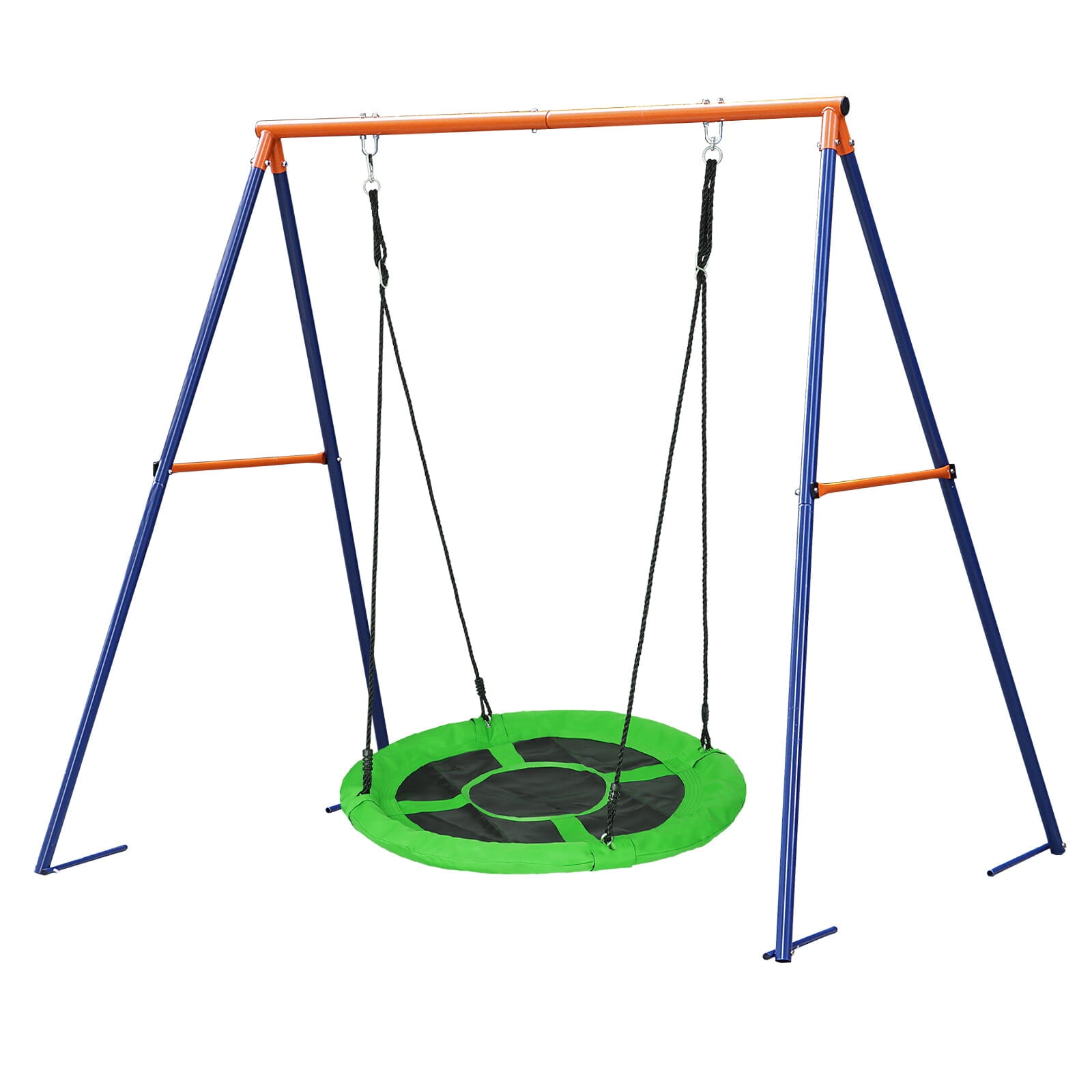 ZENSTYLE Swing Set 40" Tree Swing Spider Saucer Freestanding Steel 72 ...