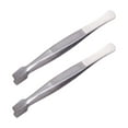ZENTREE Stainless Steel Stamp Tweezers Tongs Flat Wide Tip Precision ...