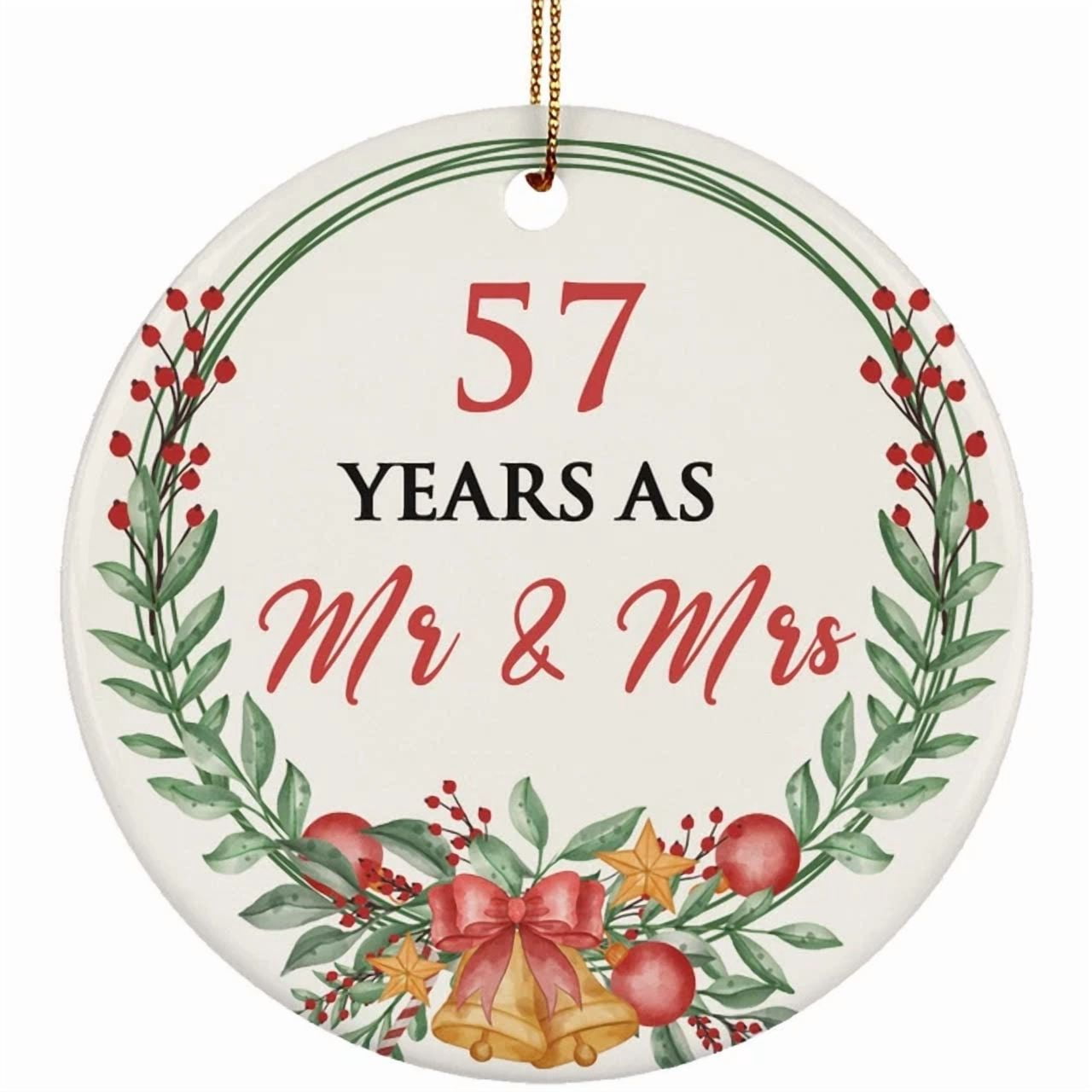 ZENUA 57 Years As Mr And Mrs 57Th Weeding Anniversary Ornament Chri.Stm ...