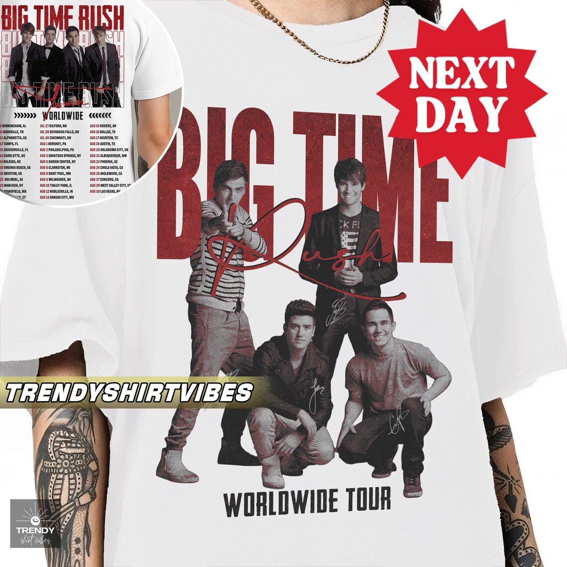 ZENUA Big Time Rush Band Tee, Concert Shirt, Big Time Rush Tour 2025 ...