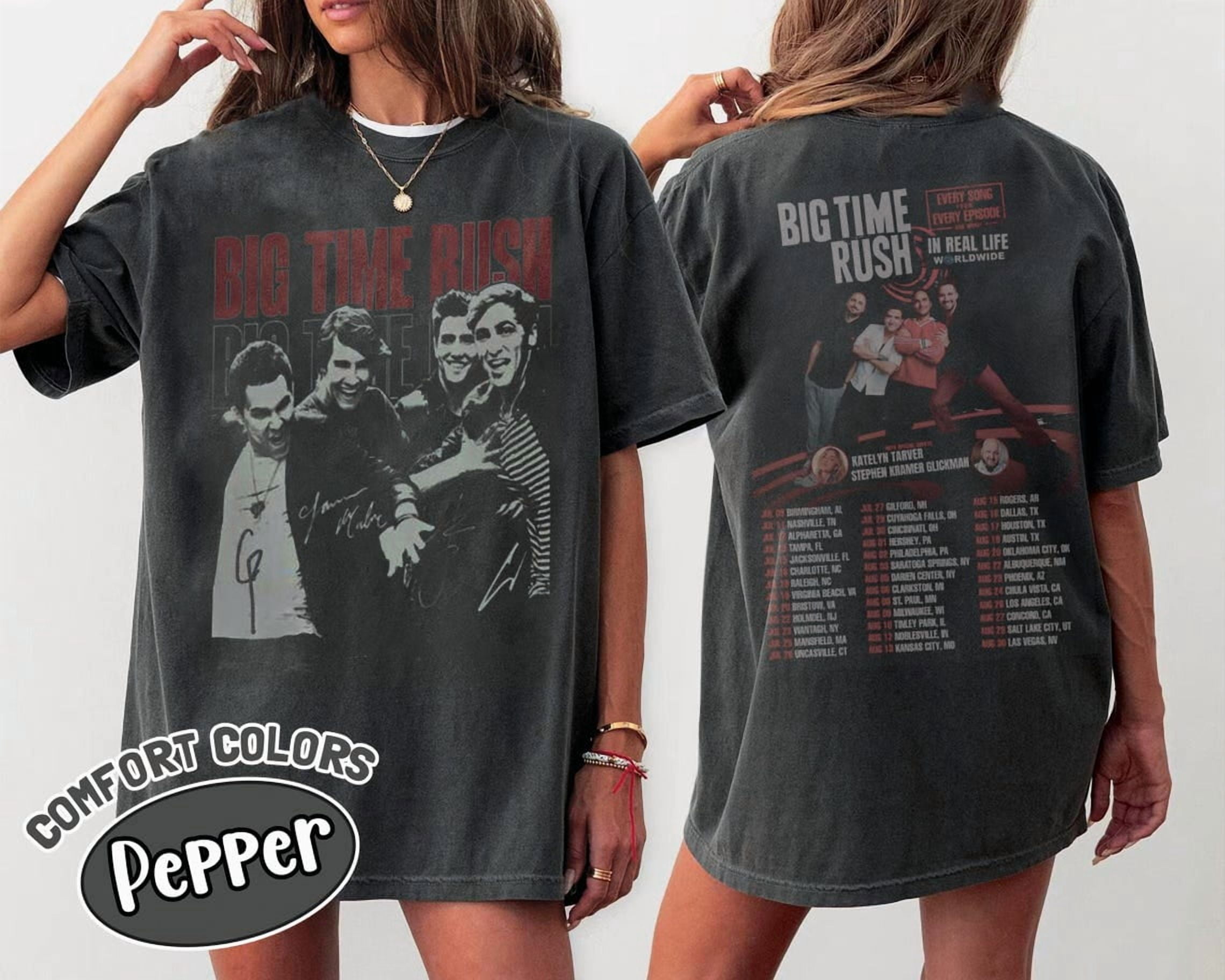 ZENUA Big Time Rush In Real Life Worldwide Tour Two-Sided Shirt, Big ...