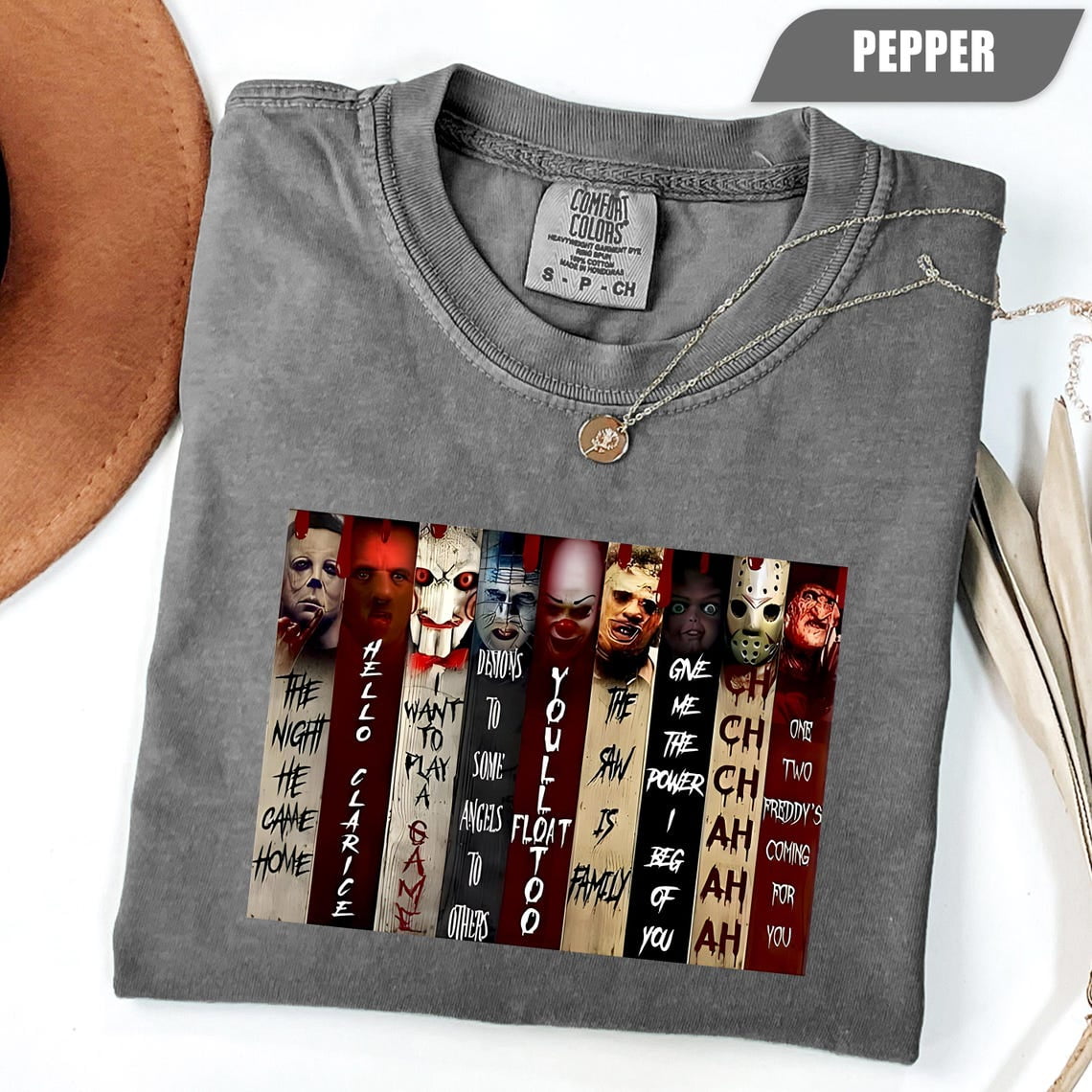 ZENUA Horror Characters Hal.Low.Een Shirt, Horror Movie Characters T ...