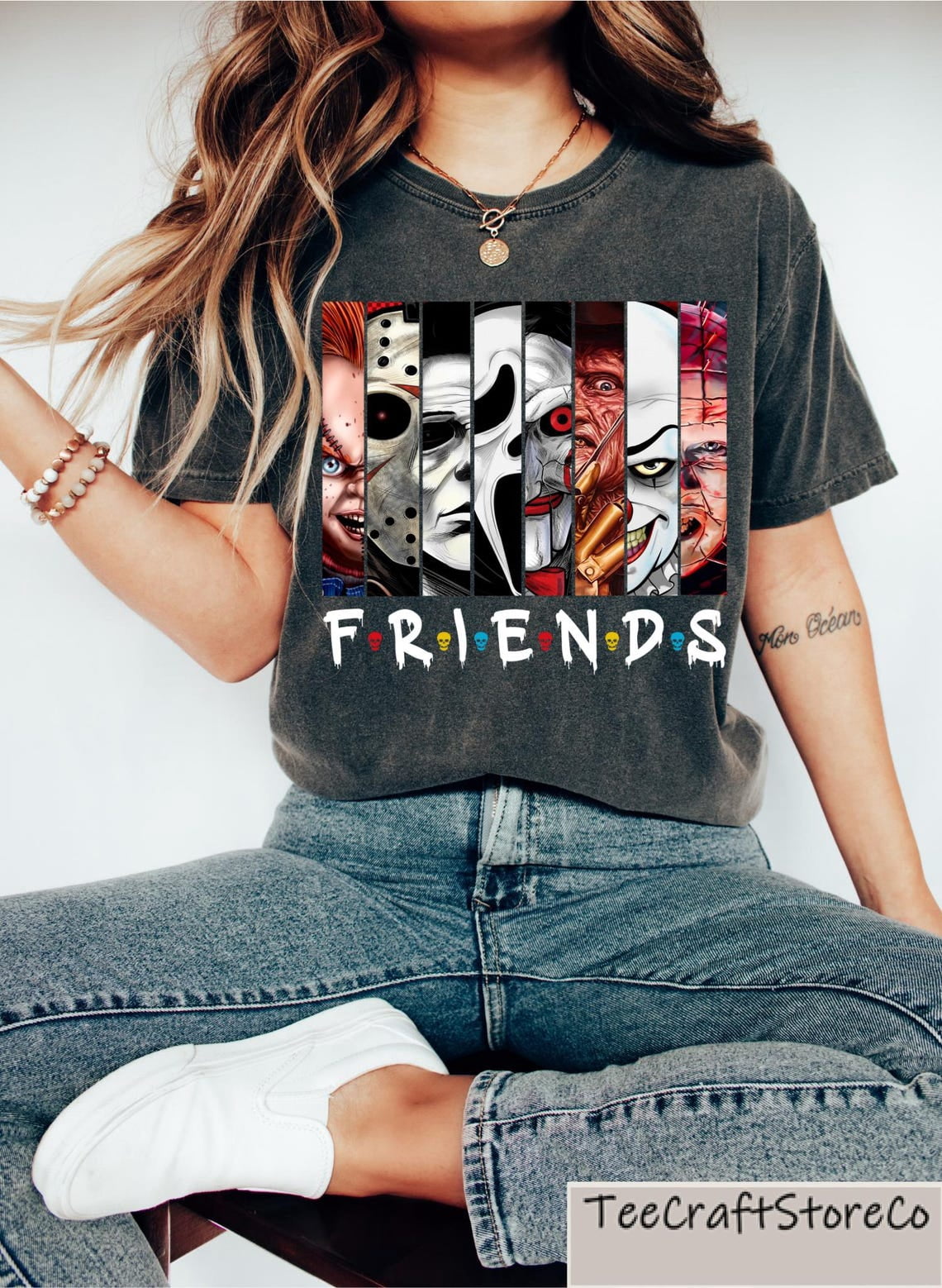 ZENUA Horror Movie Characters Shirt, Friends Hal.Low.Een Shirt, Hal.Low ...