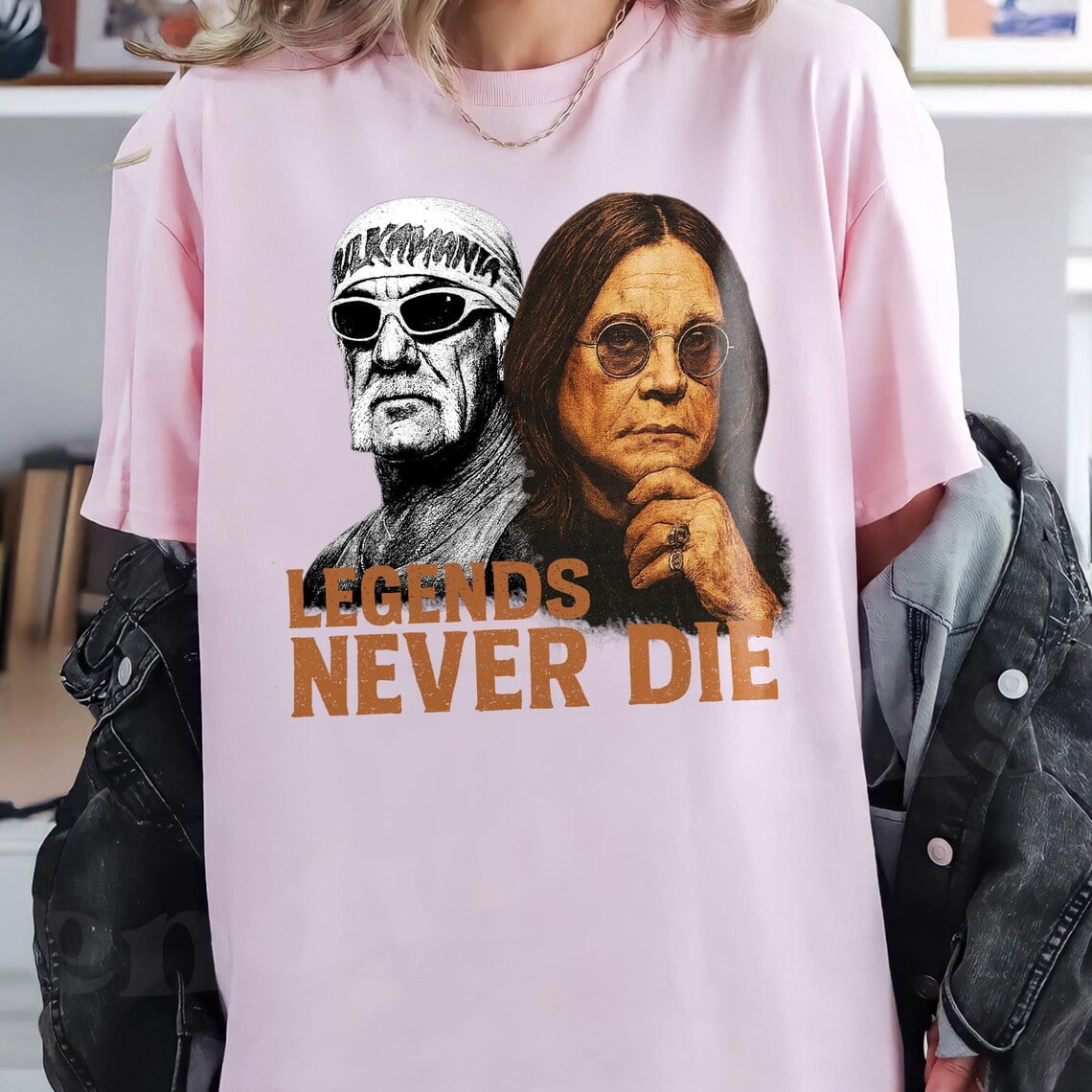ZENUA Hulk Hogan & Ozzy Osbourne Tribute Tee, Legends Never Die Shirt, Rip 2025 Retro Vintage ...