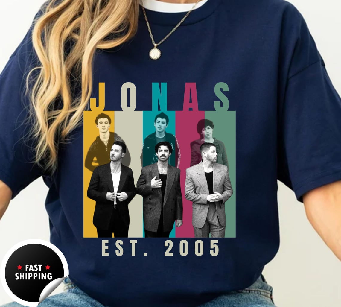 ZENUA Jonas Brothers Fan Shirt, Retro Jonas Brothers Tour Shirt, Band ...
