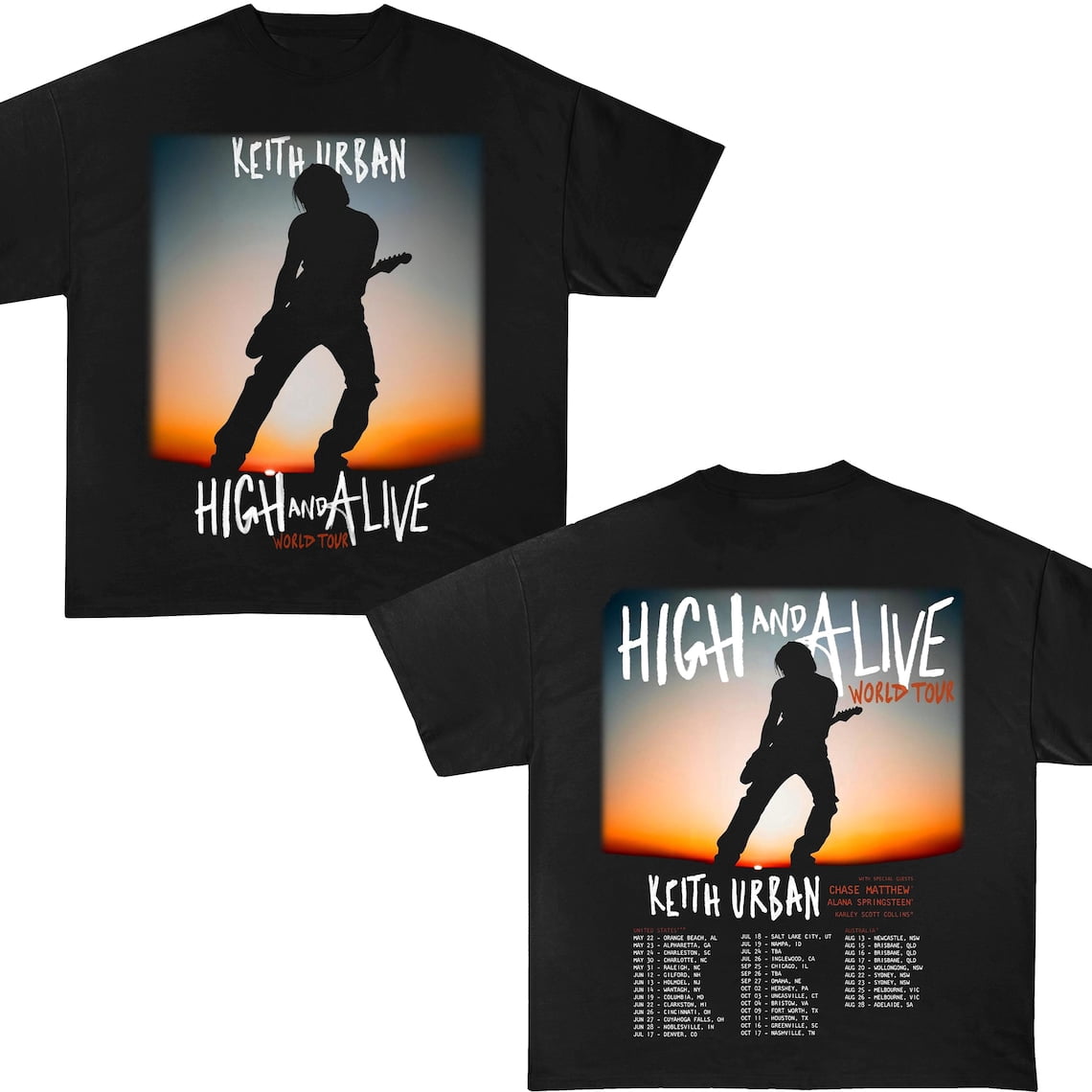 ZENUA Keith Urban High And Alive Tour 2025 Shirt, Keith Urban 2025 ...