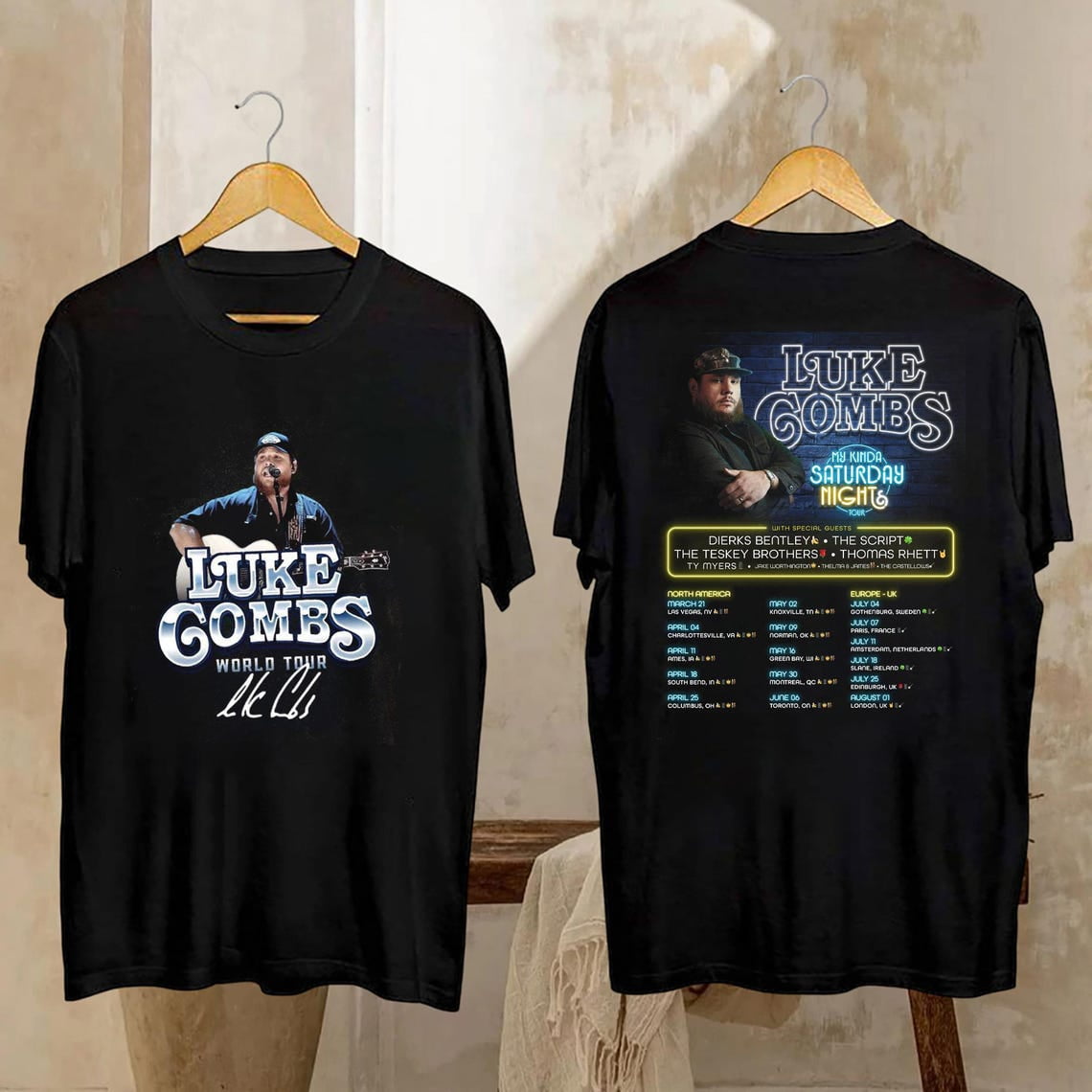 ZENUA Luke Combs Country Music Tee, 2026 Luke Combs My Kinda Saturday ...