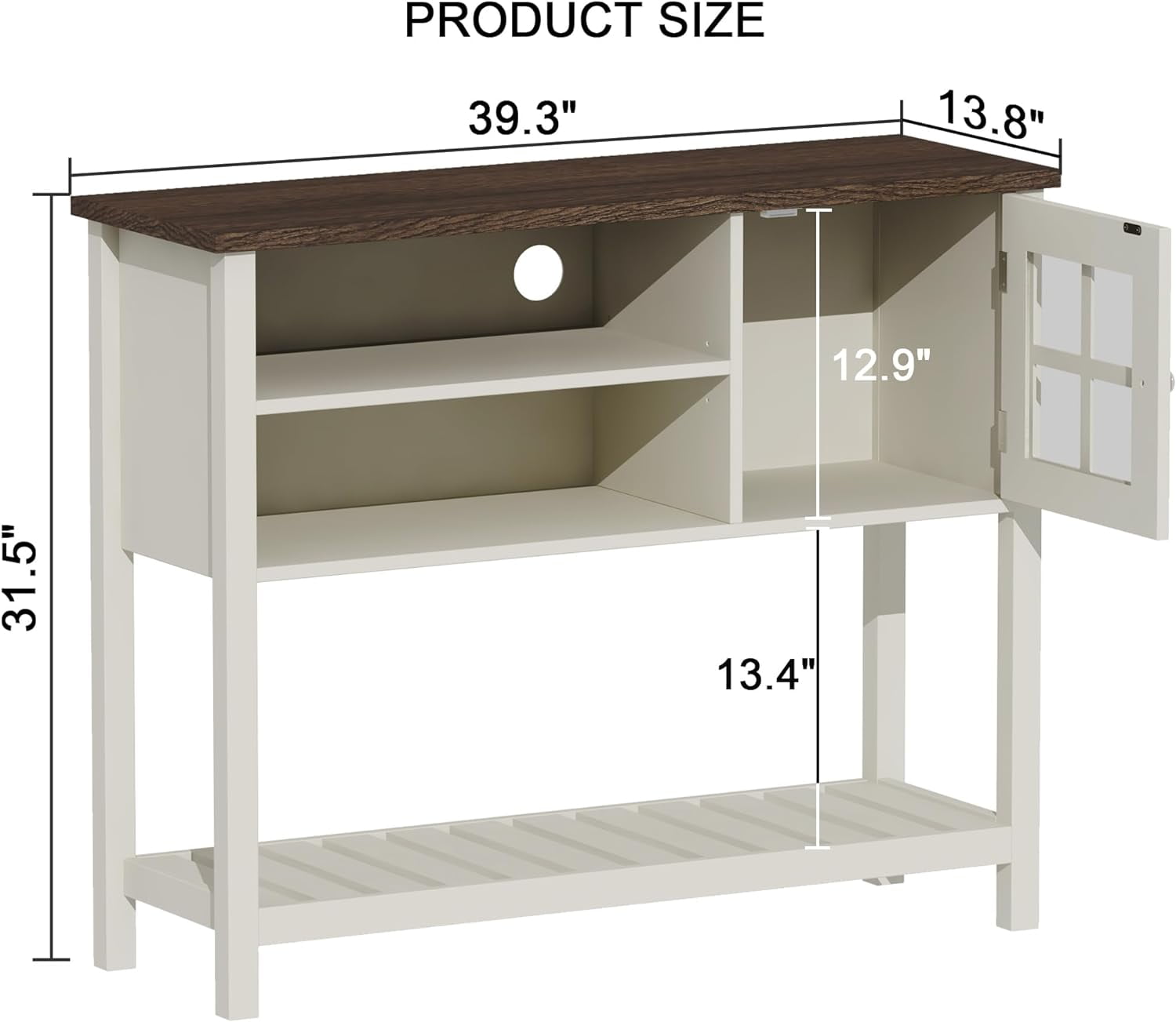 ZENX Farmhouse Coffee Bar Cabinet, Buffet Cabinet with Storage ...