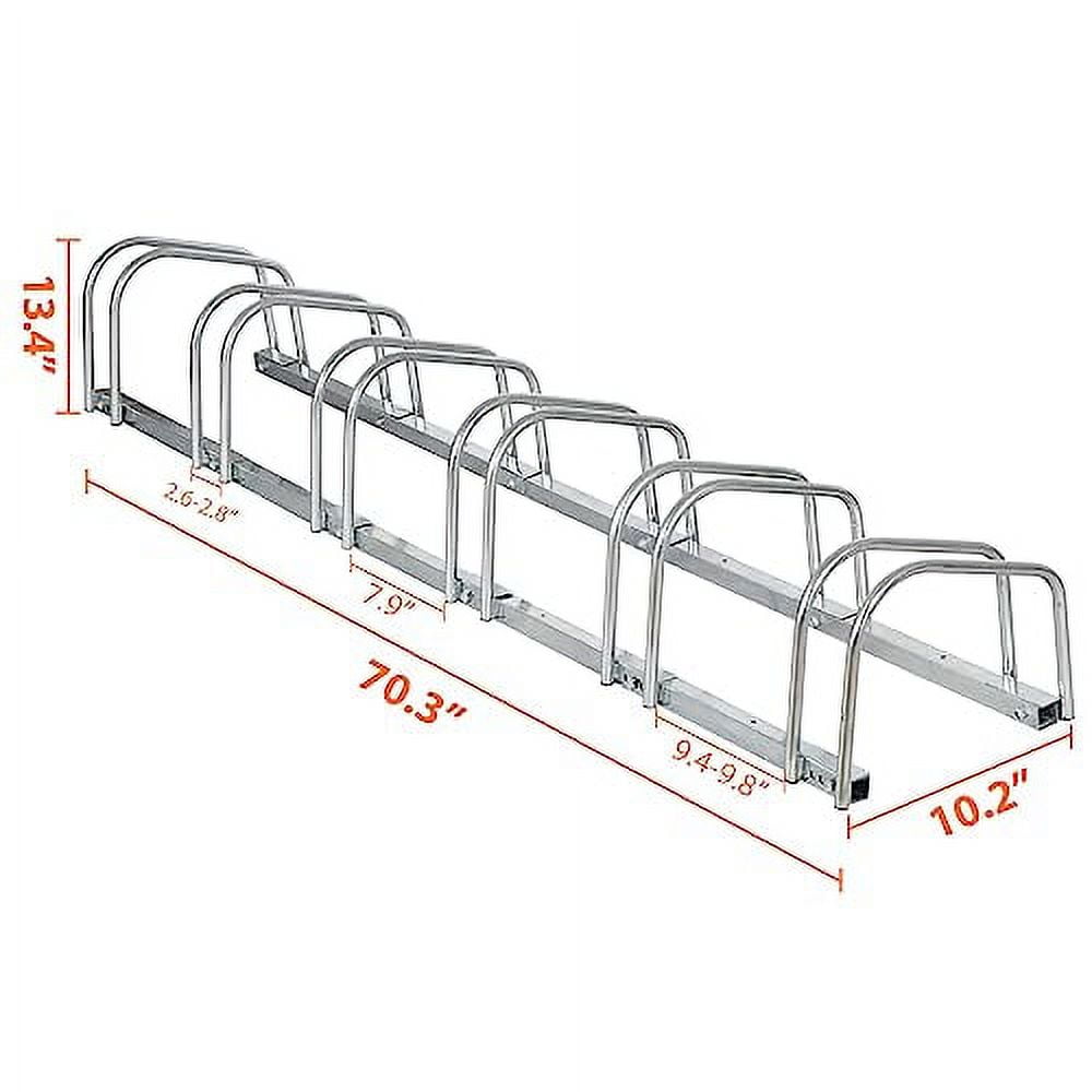 ZENY 1-6 Bike Rack Bicycle Floor Parking Stand for Mountain Bike Road Bike Indoor Outdoor Garage ...