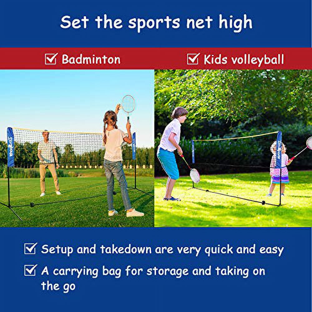 ZENY 10ft Portable Badminton Net Tennis Net for Soccer, Pickleball ...