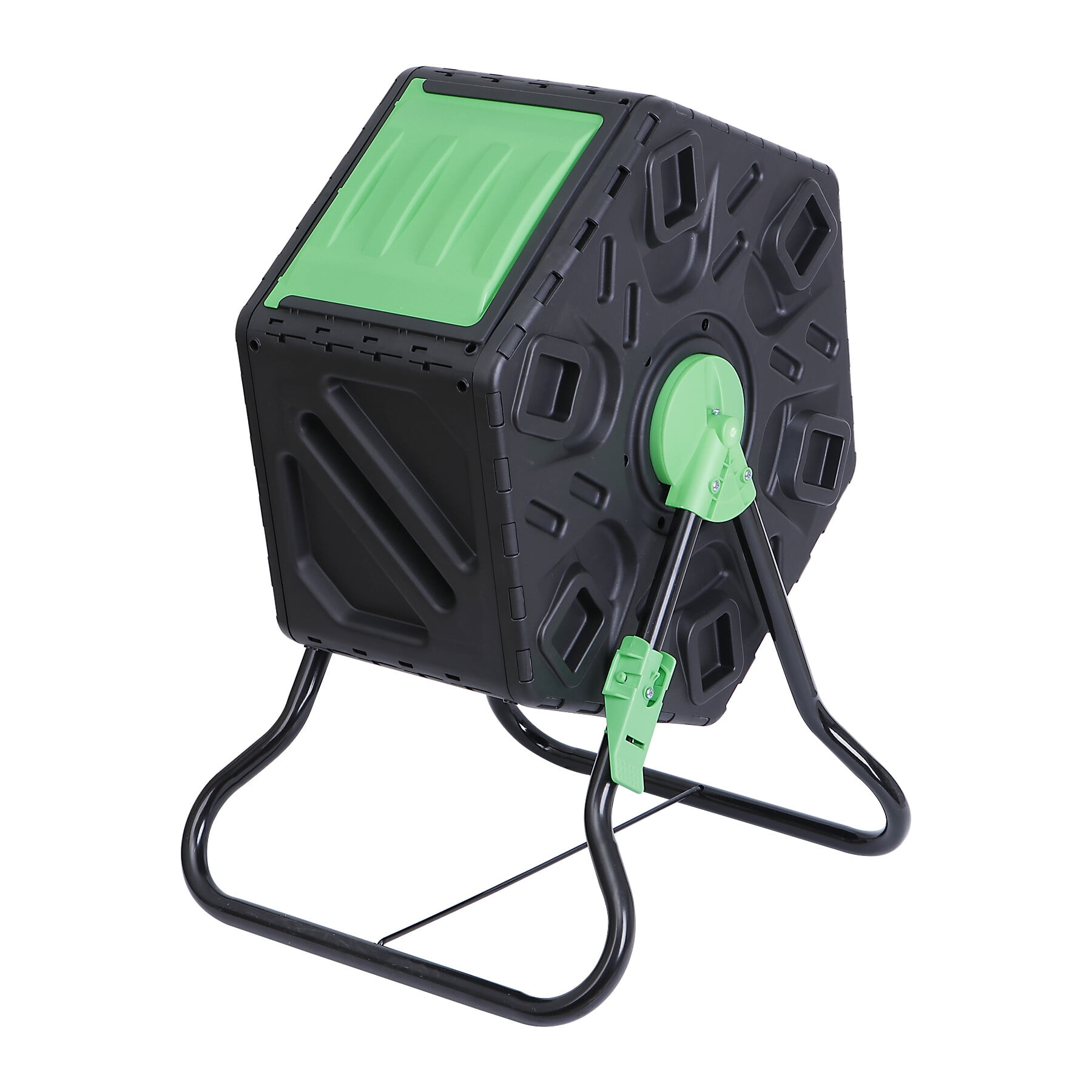 ZENY 18.5 Gal Outdoor Plastic Rotating Tumbler Compost Bin, Black ...