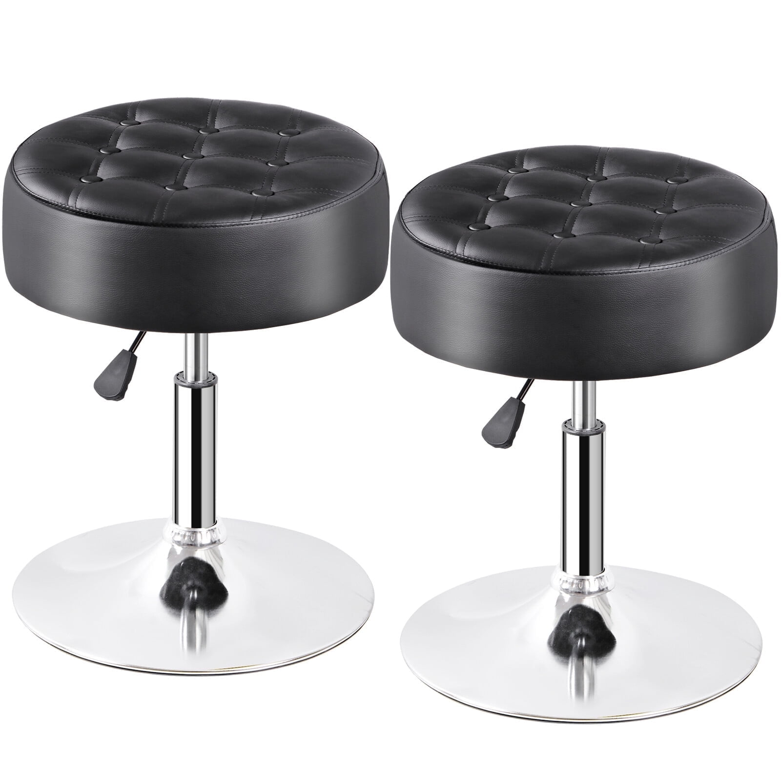 ZENY 2 Pieces Adjustable Swivel Makeup Metal Frame Salon Stool Modern ...