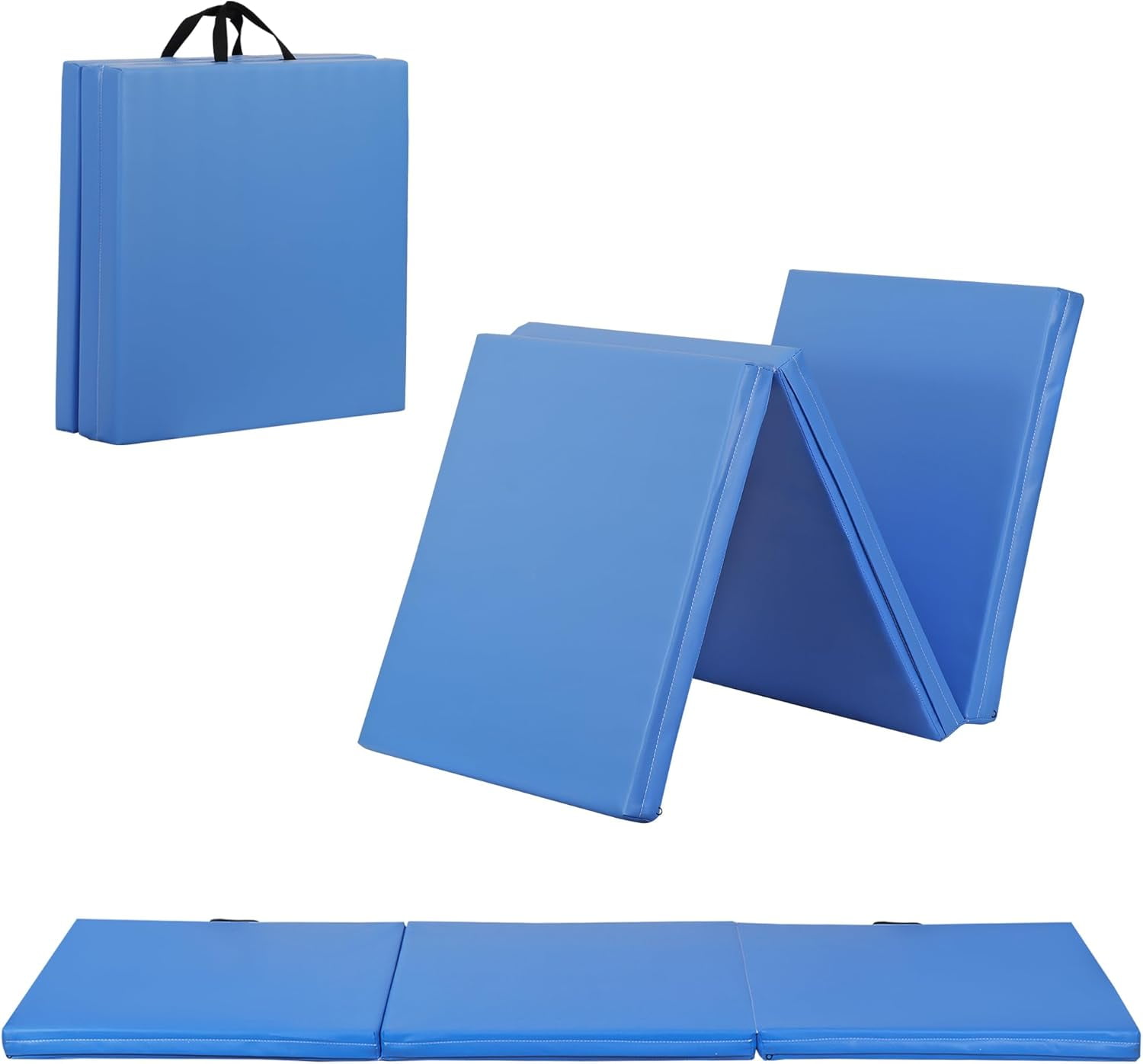 ZENY 2’’ Thick Tri-fold Folding Gym Exercise Mat Extra Thick Gymnastics ...