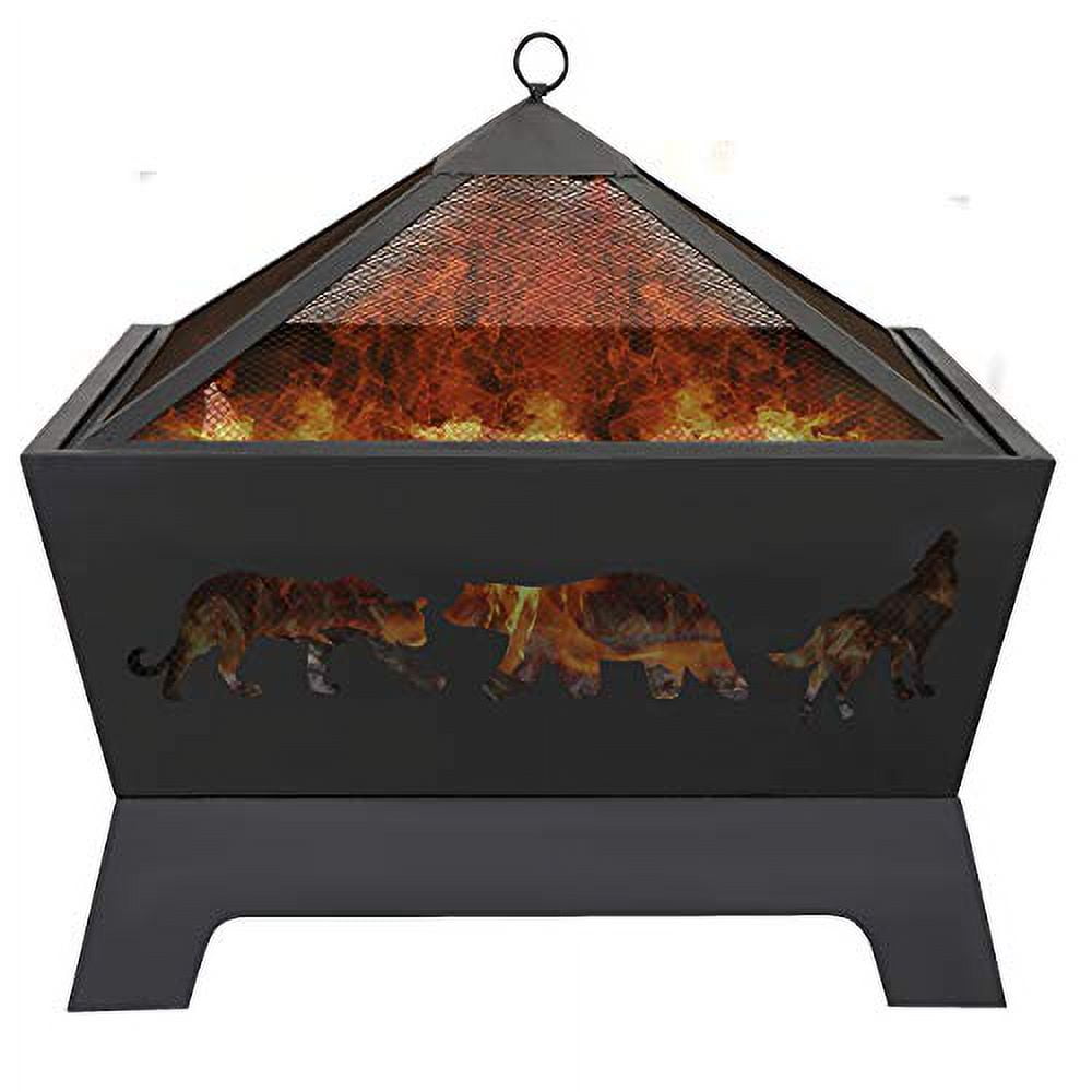 ZENY 26 inch Fire Pits for Outside Square Firepit Wood Burning ...