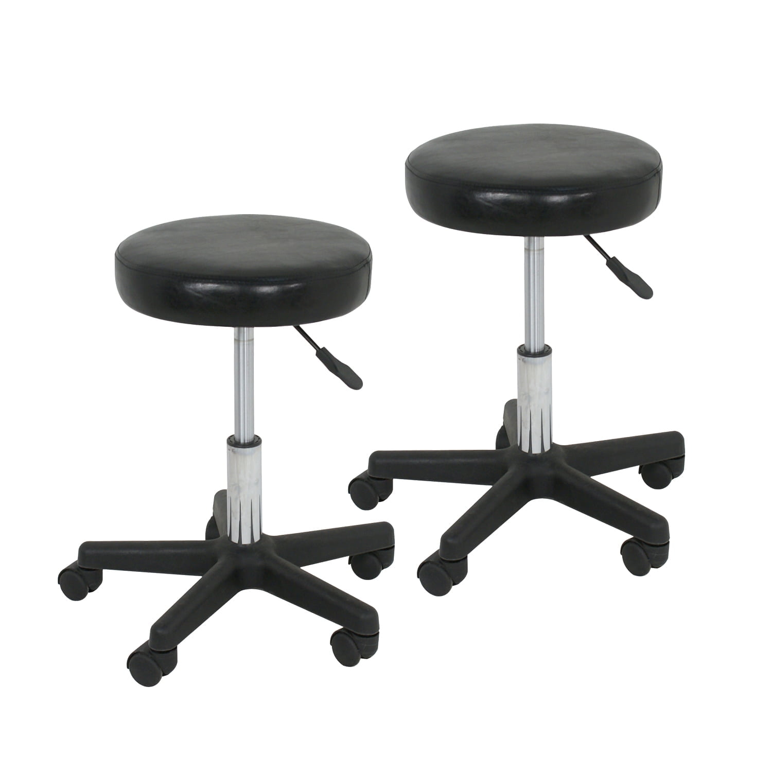 ZENY 2-Pack Hydraulic Rolling Swivel Salon Spa Stool with Black PU ...