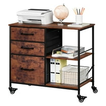 3-Drawer Mobile Filing Cabinet with Lock, Office Storage Filing Cabinet ...