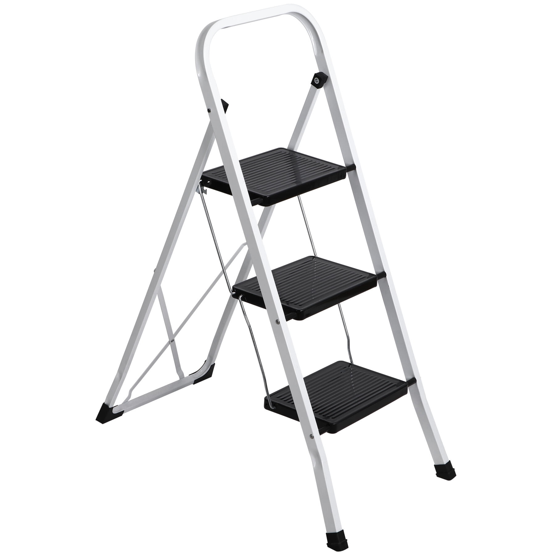 ZENY Heavy Duty 3-Step Ladder, Foldable, Wide Anti-Slip Platform ...