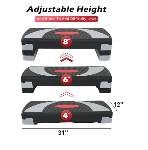 ZENY 31" Aerobic Step Platform, Adjustable Exercise Workout Stepper ...