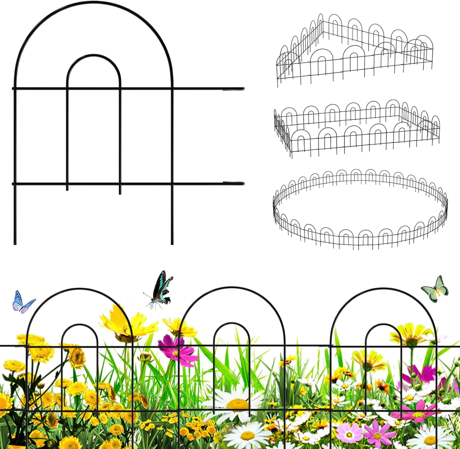 ZENY 35 Pack Decorative Garden Fence Fencing, 50 Ft(L) x 18in(H) Patio ...