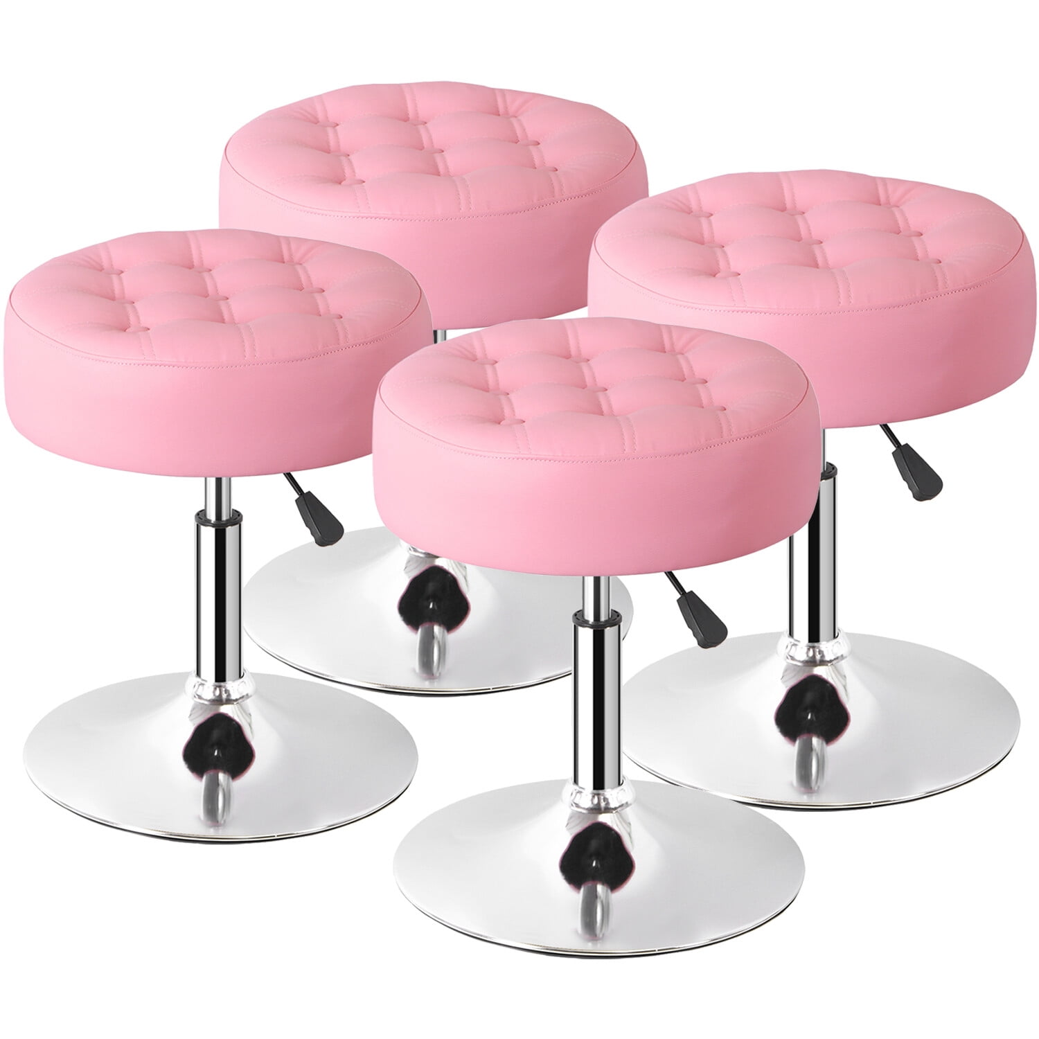 ZENY 4 Pieces Adjustable Swivel Makeup Metal Frame Salon Stool Modern ...