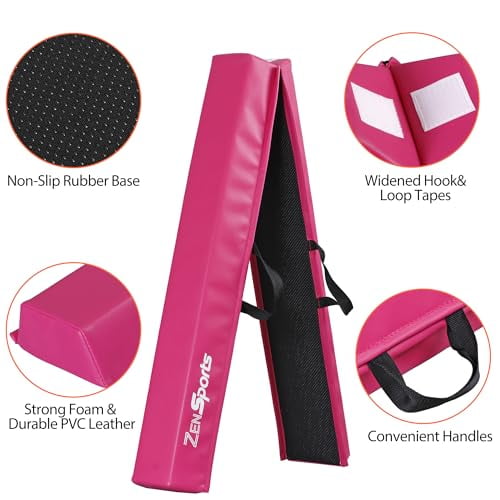 ZENY 6ft Folding Gymnastics Balance Beam Foam Floor Balance Beam Bar ...