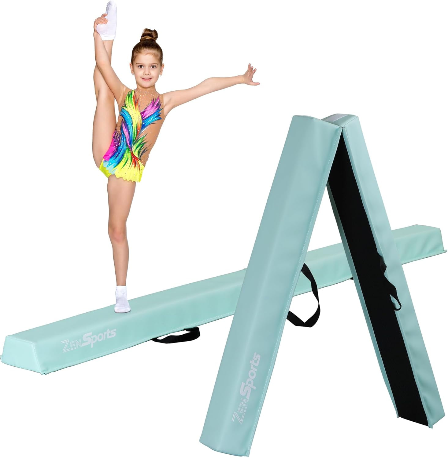 ZENY 6ft Folding Gymnastics Balance Beam Foam Floor Balance Beam Bar ...