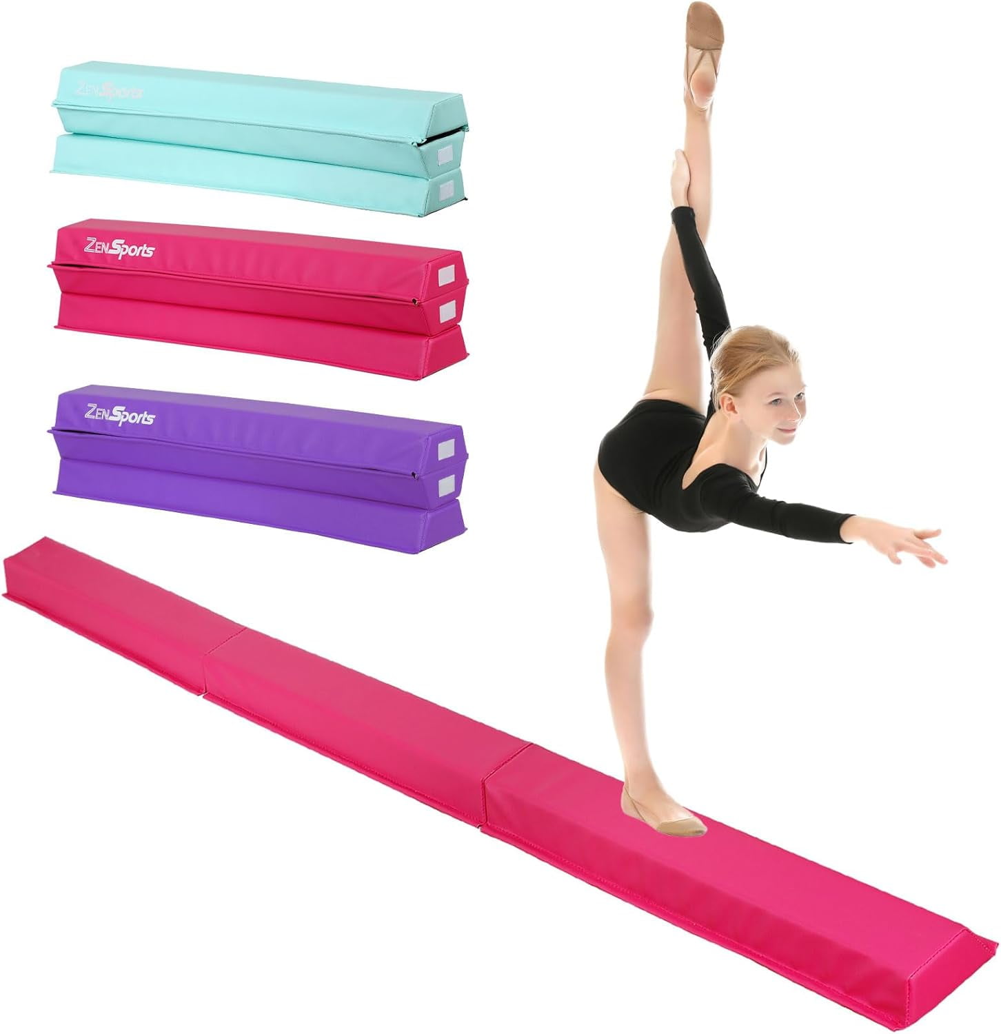 ZENY 9ft Folding Gymnastics Balance Beam Low Floor Balance Beam Bar ...